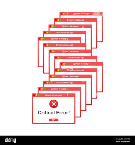 Vintage User Interface Critical Error Warning Message Vector Stock Illustration Stock Vector