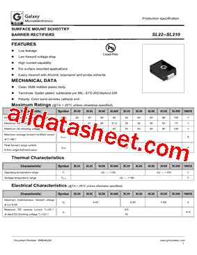 SL Datasheet PDF Galaxy Semi Conductor Holdings Limited