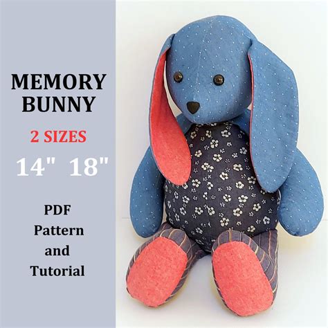 Memory Bunny Sewing Pattern 14 And 18 Stuffed Rabbit Pdf Pattern Etsy