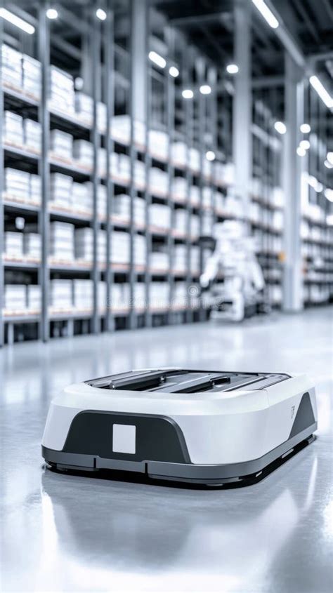 Robotic Conveyors Efficiently Transporting Items Through A Modern Organized Warehouse With