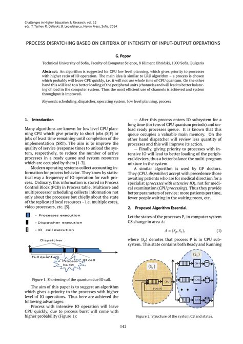 Pdf Process Dispatching Based On Criteria Of Intensity Of Input Output Operations