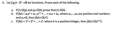 solved 3 let f g h z →r be functions prove each of the