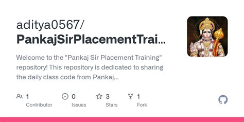 Github Aditya0567pankajsirplacementtraining Welcome To The Pankaj