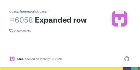 expanded row · issue 6058 · quasarframework quasar · github