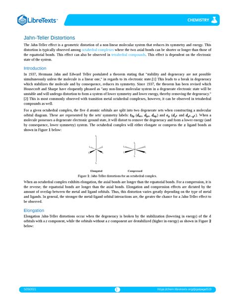 Jahn Teller Distortions This Distortion Is Typically Observed Among