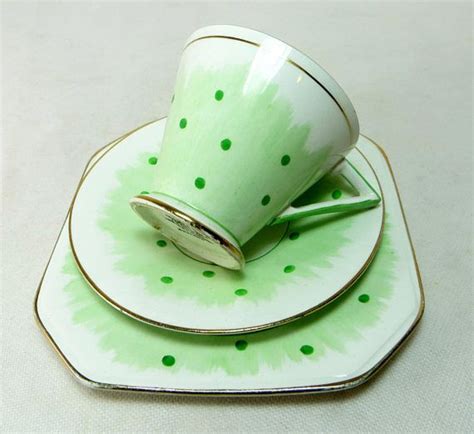 Vintage Art Deco Palissy China Cup Saucer And Teaplate Set