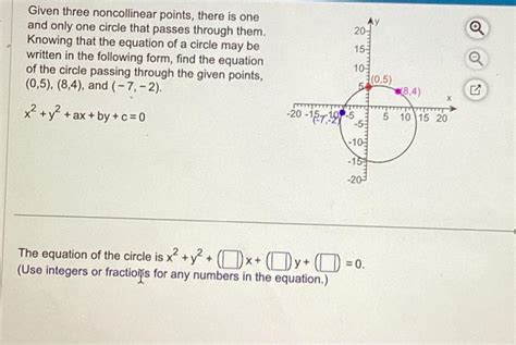 solved given three noncollinear points there is one and