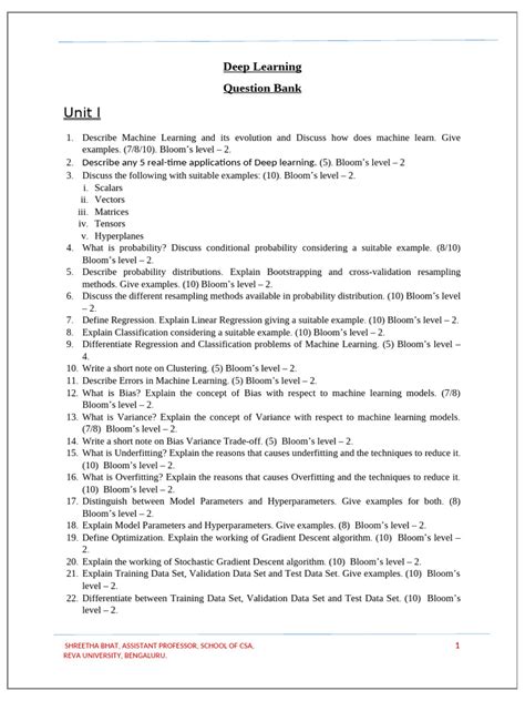 Dl Question Bank Pdf Artificial Neural Network Machine Learning
