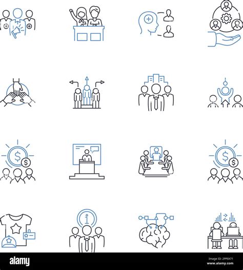 Collaboration Line Icons Collection Cooperation Alliance Partnership
