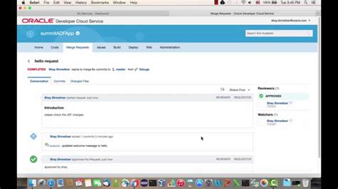 using oracle developer cloud service for git and code review with