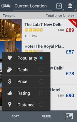 Sorting Menu In Bottom Of Screen