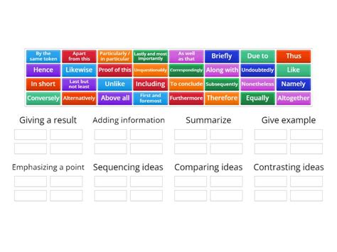 Discourse Markers Group Sort