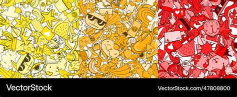 Set Of Three Random Elements Background Including Vector Image