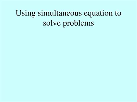 PPT Simultaneous Equations PowerPoint Presentation Free Download ID 2951704