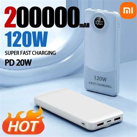 200000mah 파워 뱅크 초고속 충전 120w 초대용량 모바일 전원 외장 배터리 아이폰 15 14 13 용 신제품 Best5 Digital Shop