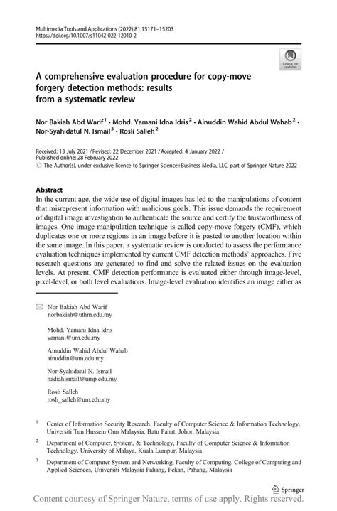 A Comprehensive Evaluation Procedure For Copy Move Forgery Detection