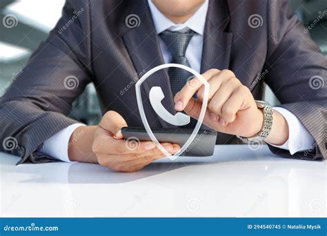 Concept Of Secure Communication And Connection By Mobile Stock Image