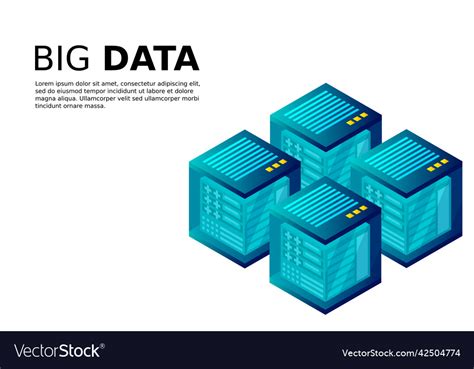 Mainframe Powered Server High Technology Concept Vector Image
