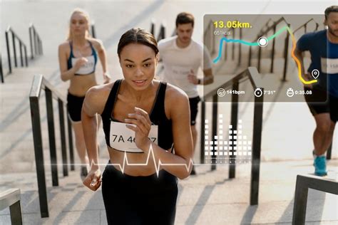 Free Photo Data And Stats Around Person Doing Physical Activity