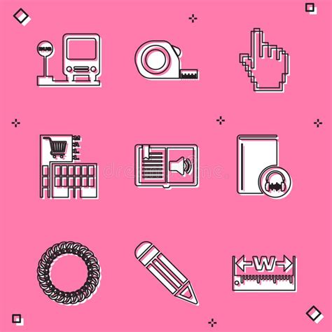 Set Bus Stop Roulette Construction Pixel Hand Cursor Mall Supermarket Building Audio Book