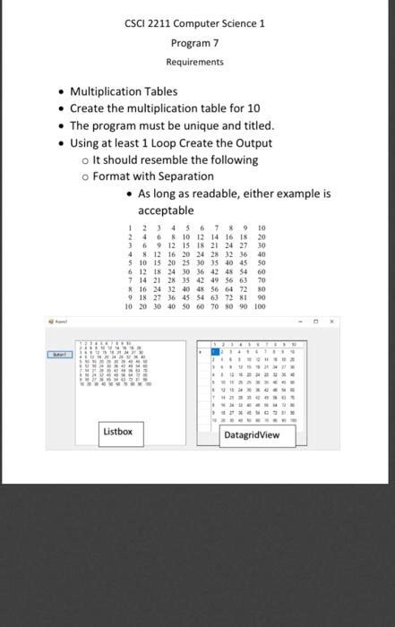 Solved Csci 2211 Computer Science 1 Program 7 Requirements •