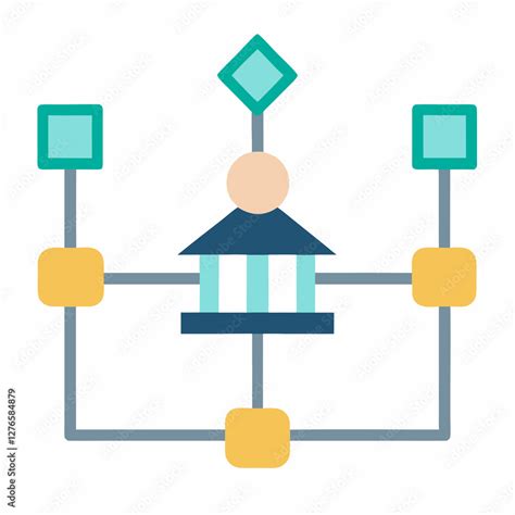 Diagram Showing A Building With Geometric Shapes Connected By Lines And A White Background