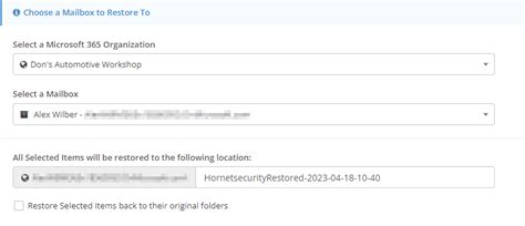 How Can I Restore Single Items Hornetsecurity Knowledgebase