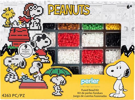 Perler 80 57183 Peanuts Fused Bead Deluxe Box Kit 9 Unique Patterns Multicolor