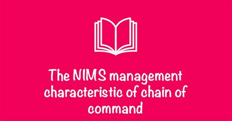 The NIMS management characteristic of chain of command - Kimtuck.com