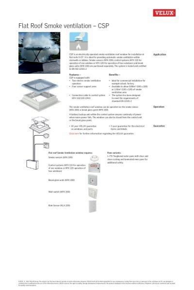 Technical Information On Csp Smoke Vent System Velux