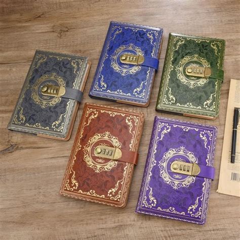 200 Pages A5 Vintage Pu Notebook Password Notepad Privacy Log Record Secret Office Stationery