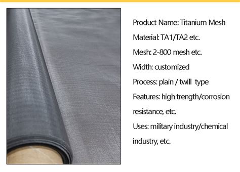 China Plain Weave And Twill Weaving Titanium Wire Mesh Manufacturer And