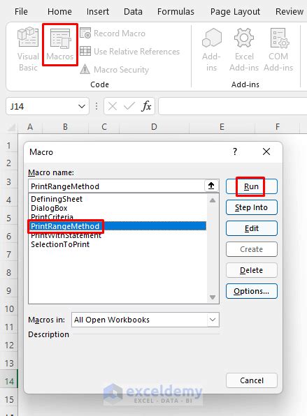 Excel Vba Print Range Of Cells 5 Easy Methods