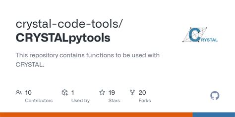 GitHub Crystal Code Tools CRYSTALpytools This Repository Contains Functions To Be Used With