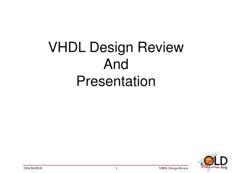 PPT VHDL Design Review And Presentation PowerPoint Presentation Free Download ID 752753