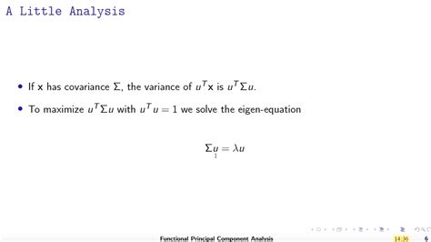 Lecture 8 Functional Principal Component Analysis Part 1 Youtube