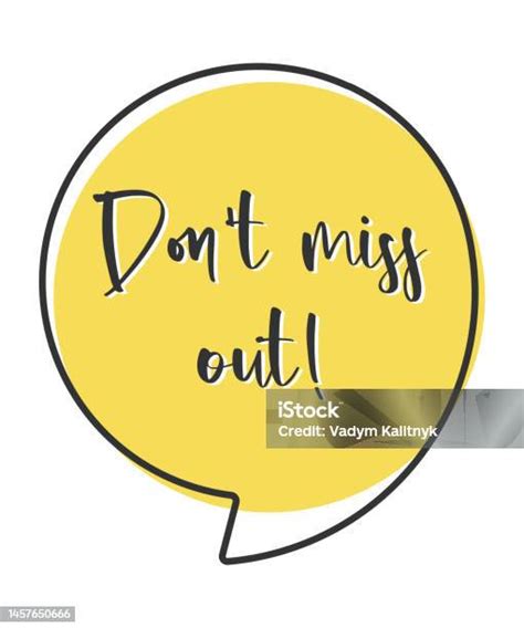 팝 아트 스타일의 코믹 스피치 버블을 놓치지 마세요 만화 연설 대화 상자 창 노란색 배너 판매 Brand Name Online Messaging Platform에 대한 스톡