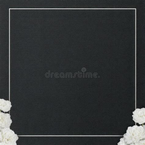 Elegant Black Funeral Frame Adorned With White Flowers For Memorials