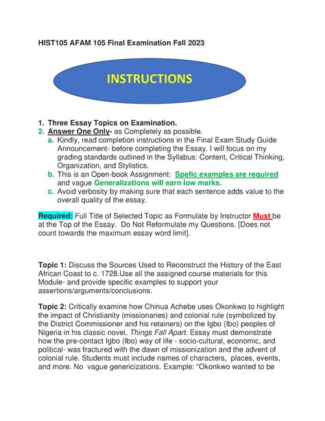 Hist105 Afam 105 Final Examination Fall 2023 Hist105 Afam 105 Final Examination Fall 2023