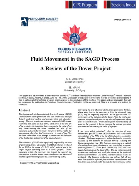 Fluid Movement In A Sagd Process Pdf Petroleum Reservoir Petroleum