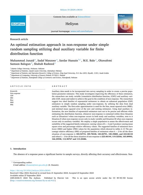 pdf an optimal estimation approach in non response under simple