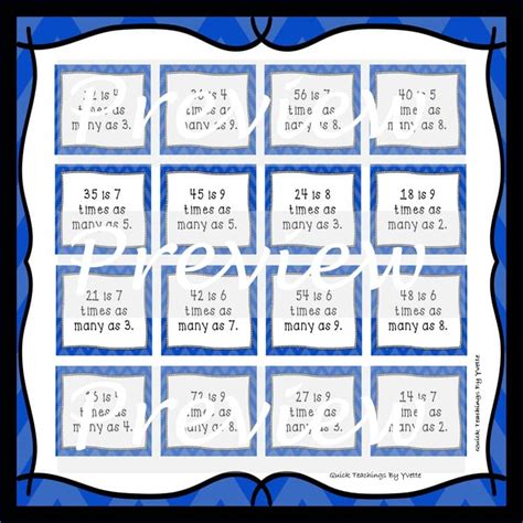 Multiplicative Comparisons Matching Statements Equations And Word Problems