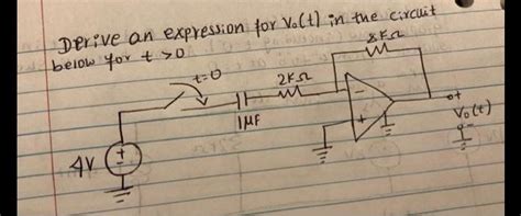 Solved Derive An Expression For Volt In The Circuit Below