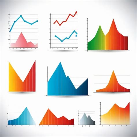 Line Graph Vector Set White Background Isolated A High Premium Ai