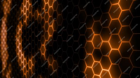 Premium Photo 3d Rendering Of Abstract Futuristic Hexagonal Mesh With Light Effects
