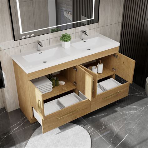 Elsa 60 Inch Freestanding Modern Bathroom Vanity Double Sink 2 Los