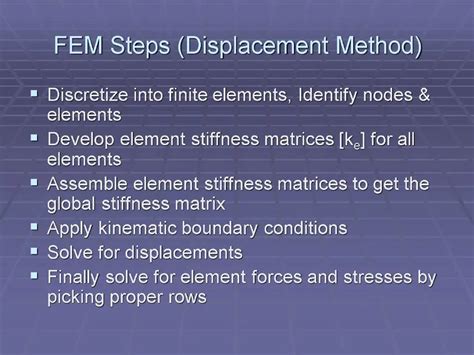 Ppt Fem Steps Displacement Method Powerpoint Presentation Free