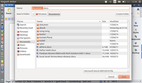 Setting Default Format File Penyimpanan Di Kingsoft Office