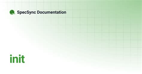 Init Specsync Documentation