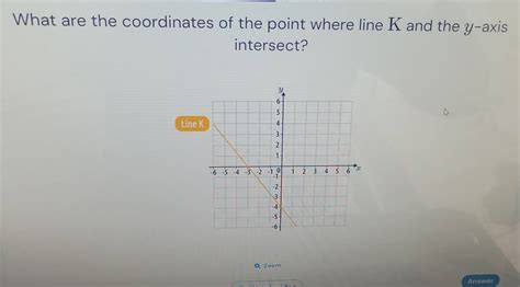 Solved What Are The Coordinates Of The Point Where Line K And The Y
